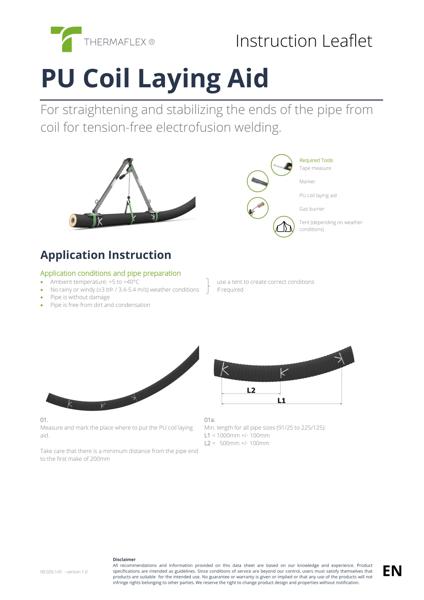 PU Coil Laying Aid Instruction Leaflet (EN) | Thermaflex