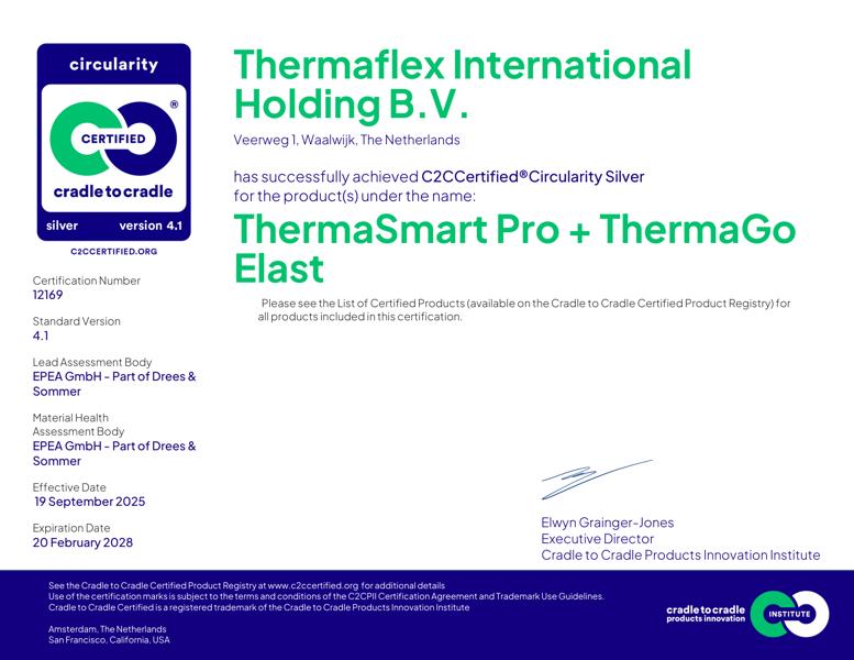 C2C Certificate - Circularity Silver – ThermaSmart Pro + ThermaGo Elast ...