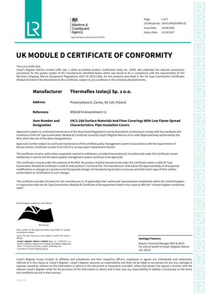 Lloyd's - UK Module D Certificate of Conformity – UK/3.18d Pipe ...